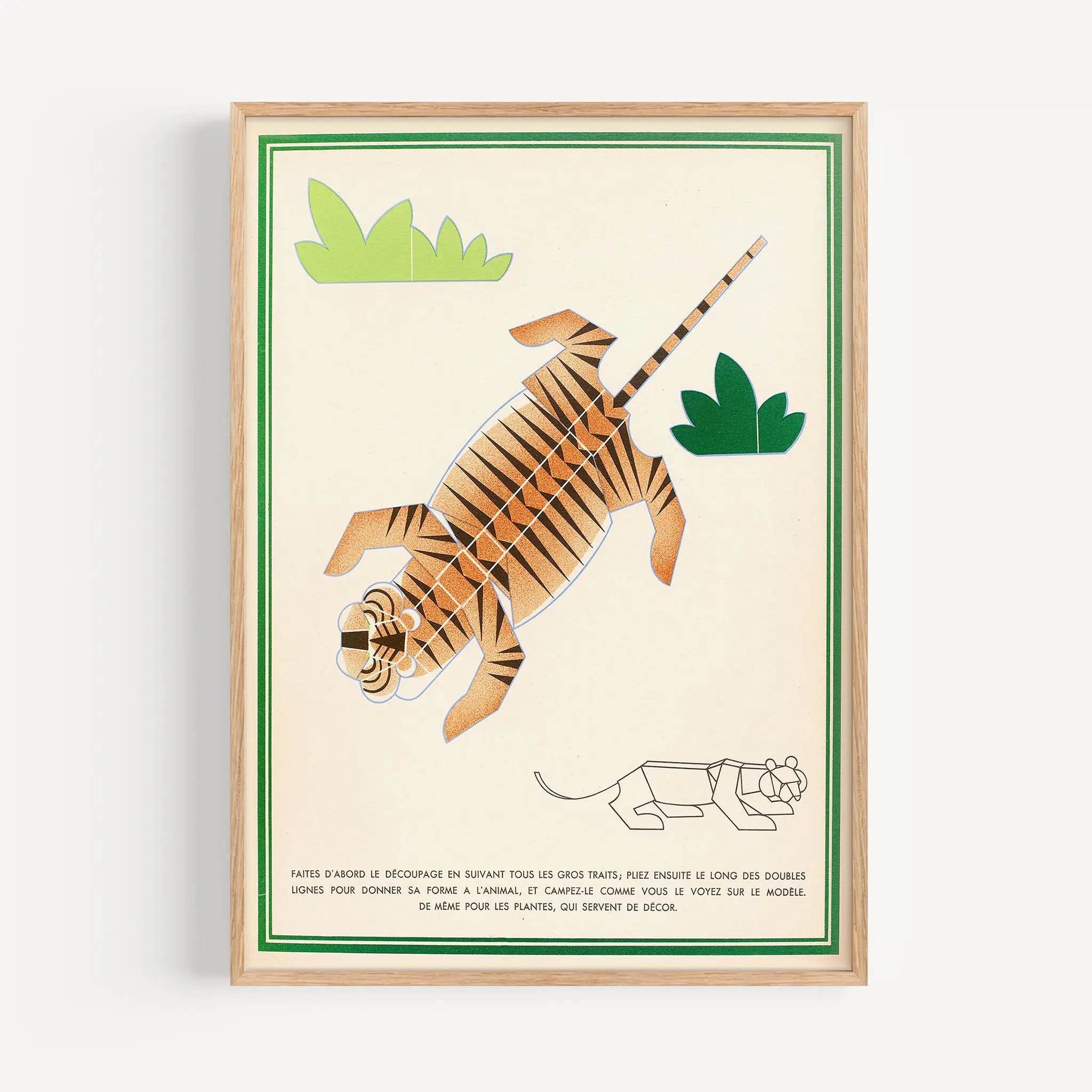 Tiger Origami French Vintage Poster – Poster Room